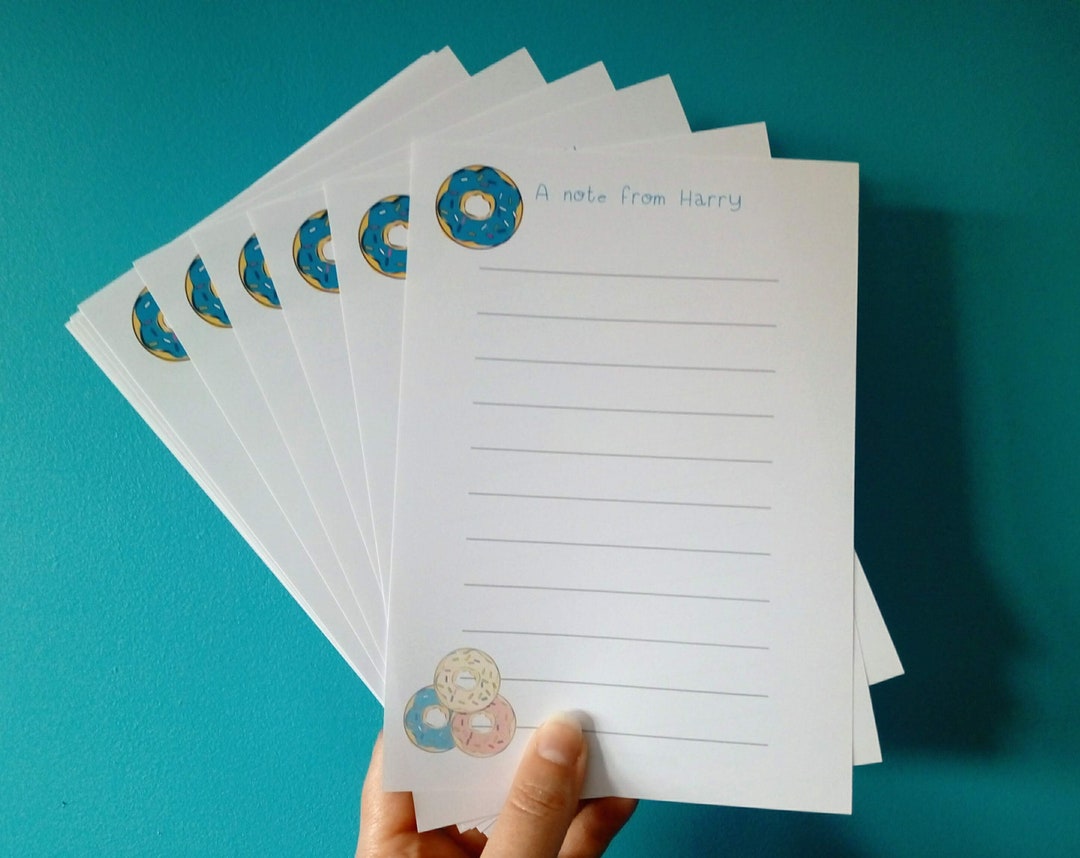 Donut Personalized Writing Paper Set: A5 Stationery - Etsy