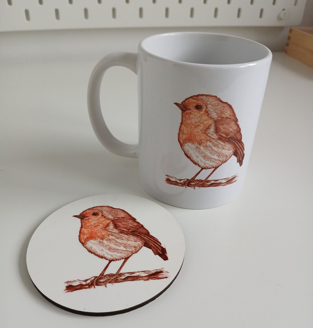 Robin Mug & Coaster - SECONDS - Robin Mug, Robin Coaster, Robins Appear ...