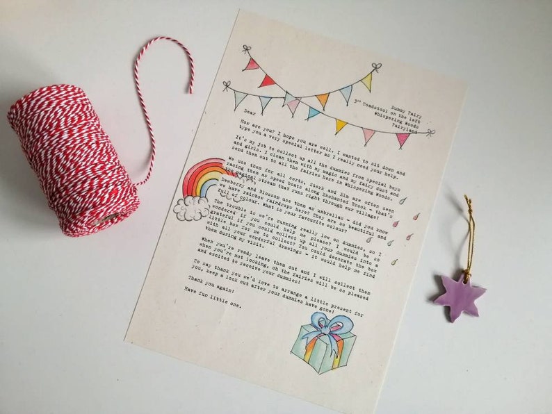Dummy Fairy Letter Personalised Recycled Paper Letter From - Etsy