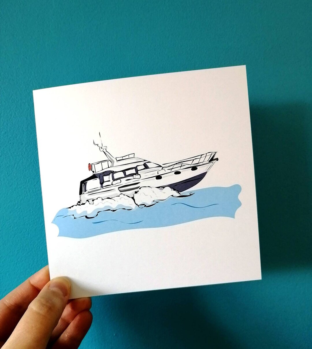 Boat Card, Speed Boat Card, Sailing Boat Card, Birthday Card, Speedboat ...