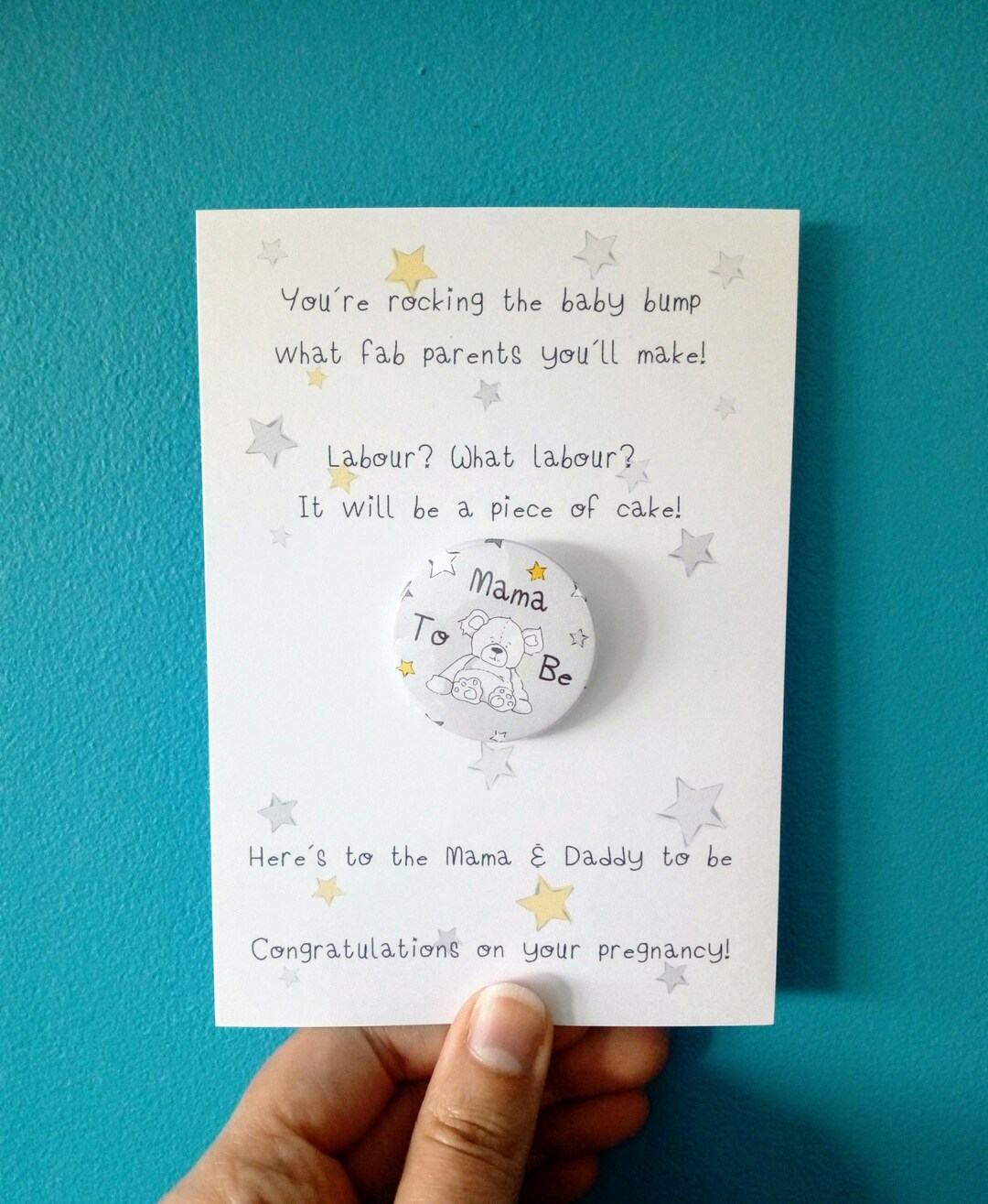 Pregnancy Gift: 'rockin the Bump' Card & Badge Set - Etsy