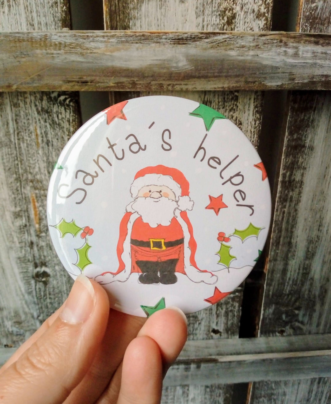 Santa Helper Badge, Santa's Little Helper, Stocking Filler, Party Bag ...
