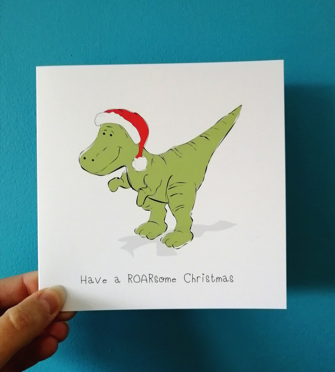 Dinosaur Christmas Card, Dinosaur Card, Roarsome Christmas Cards, Dinos ...