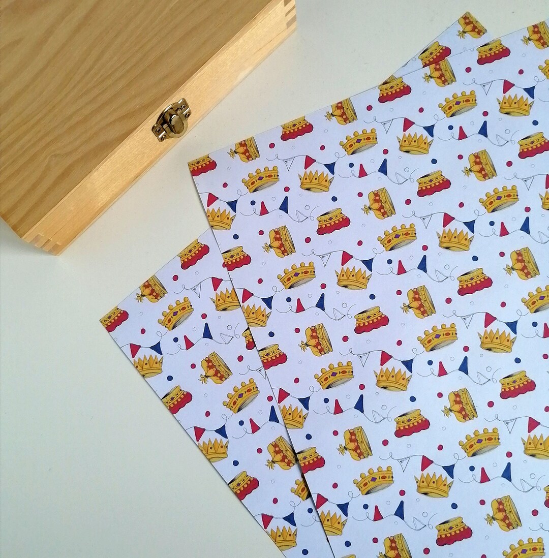 King Charles Coronation Gift Wrap, Crown Gifts, Crown Gift Ideas ...