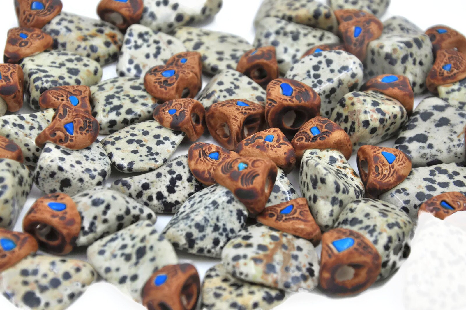 Jasper Dalmation Crystals Healing Stone Necklace Natural Gemstone ...