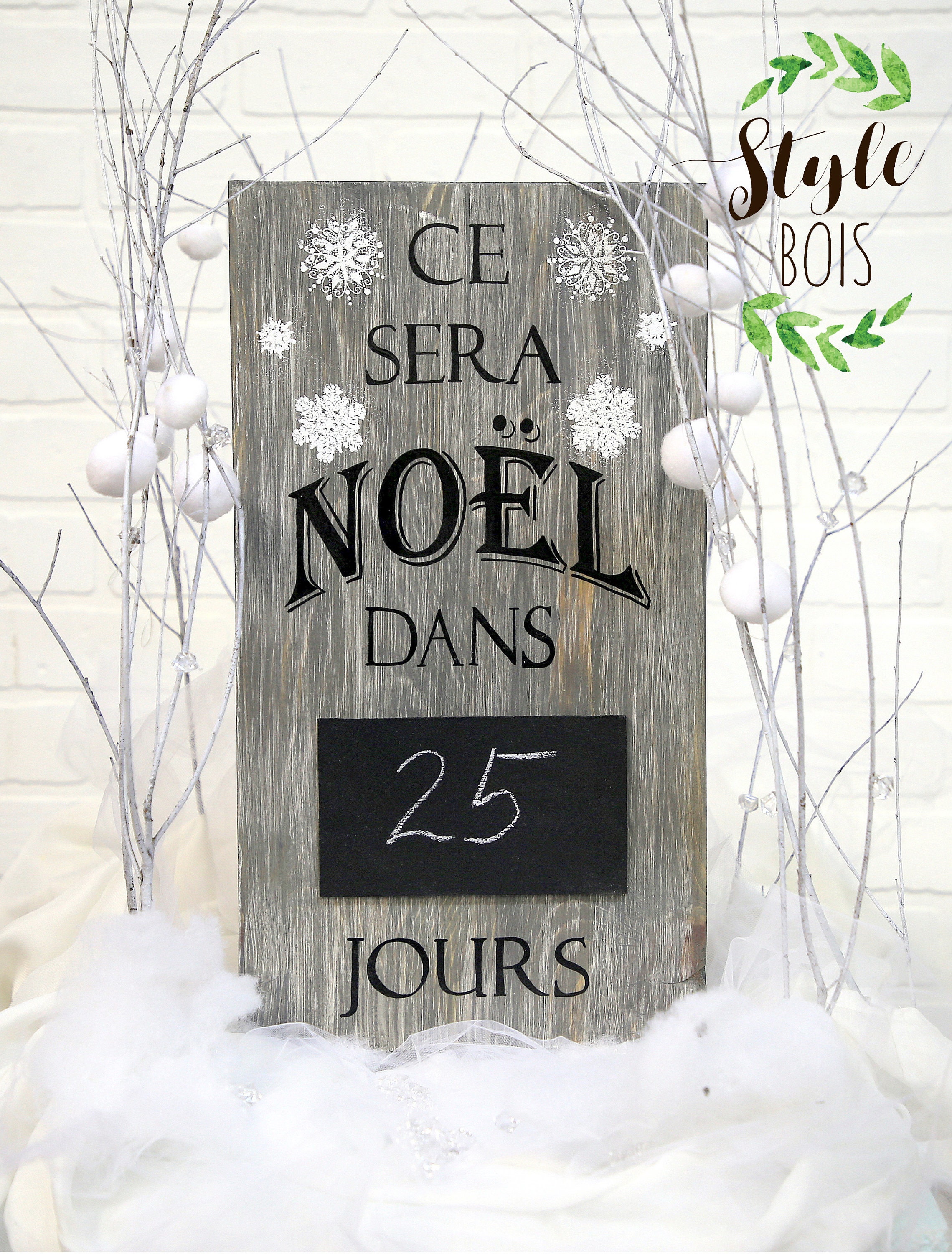 Décoration Noël décompte Noël pancarte de bois peint à la - Etsy Canada