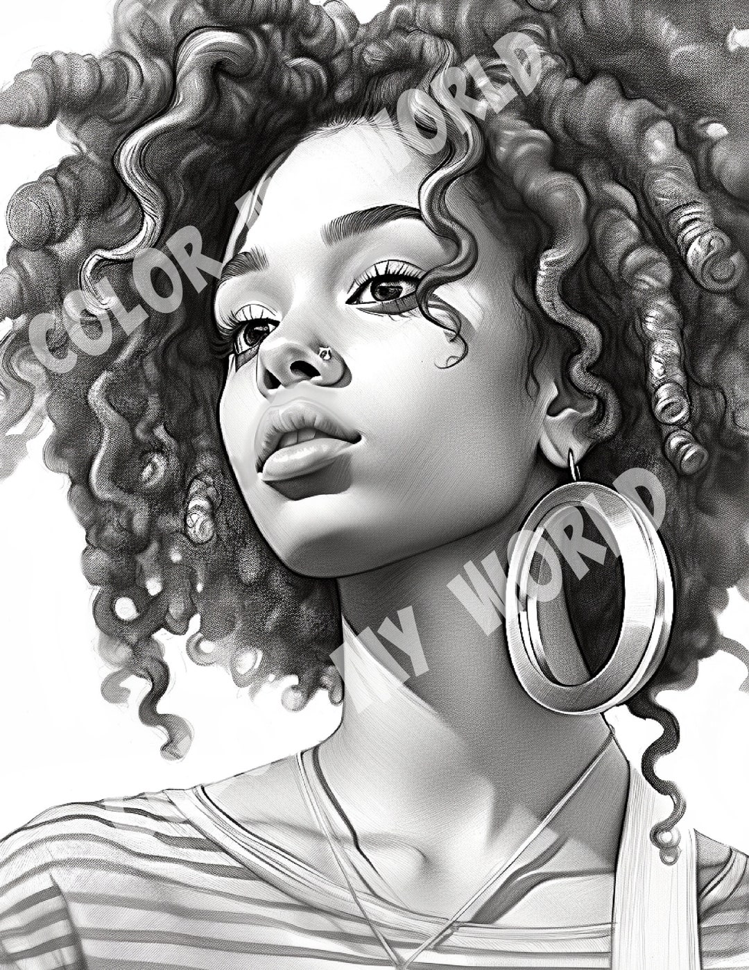 Reba Adult Coloring Greyscale - Etsy