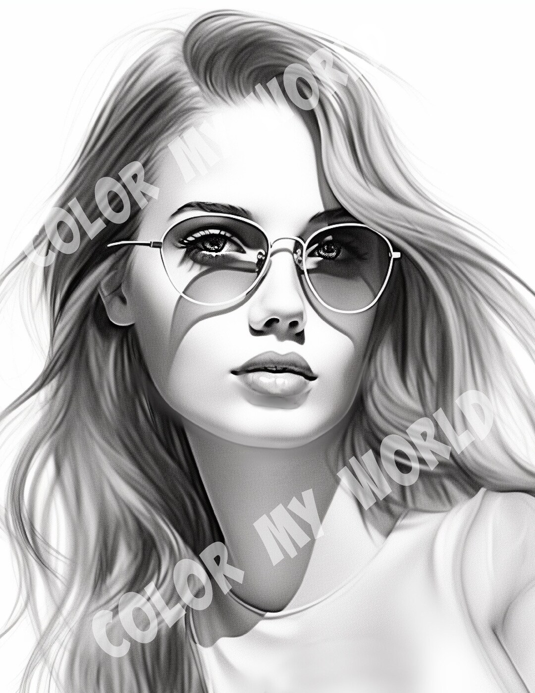 Cathy Adult Coloring Greyscale - Etsy