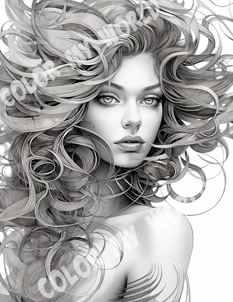 Mara Adult Greyscale Coloring Page - Etsy