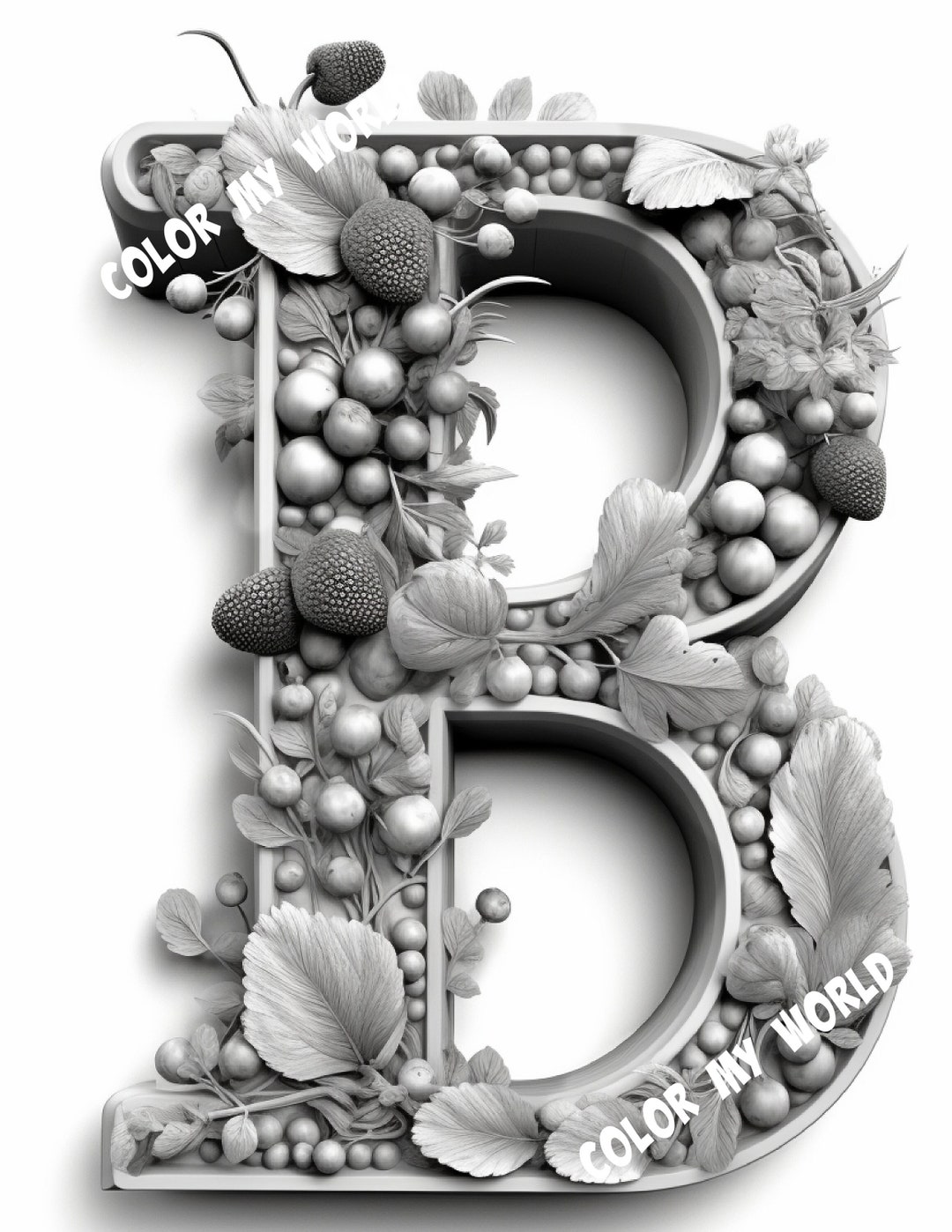Letter B Greyscale Coloring Page - Etsy