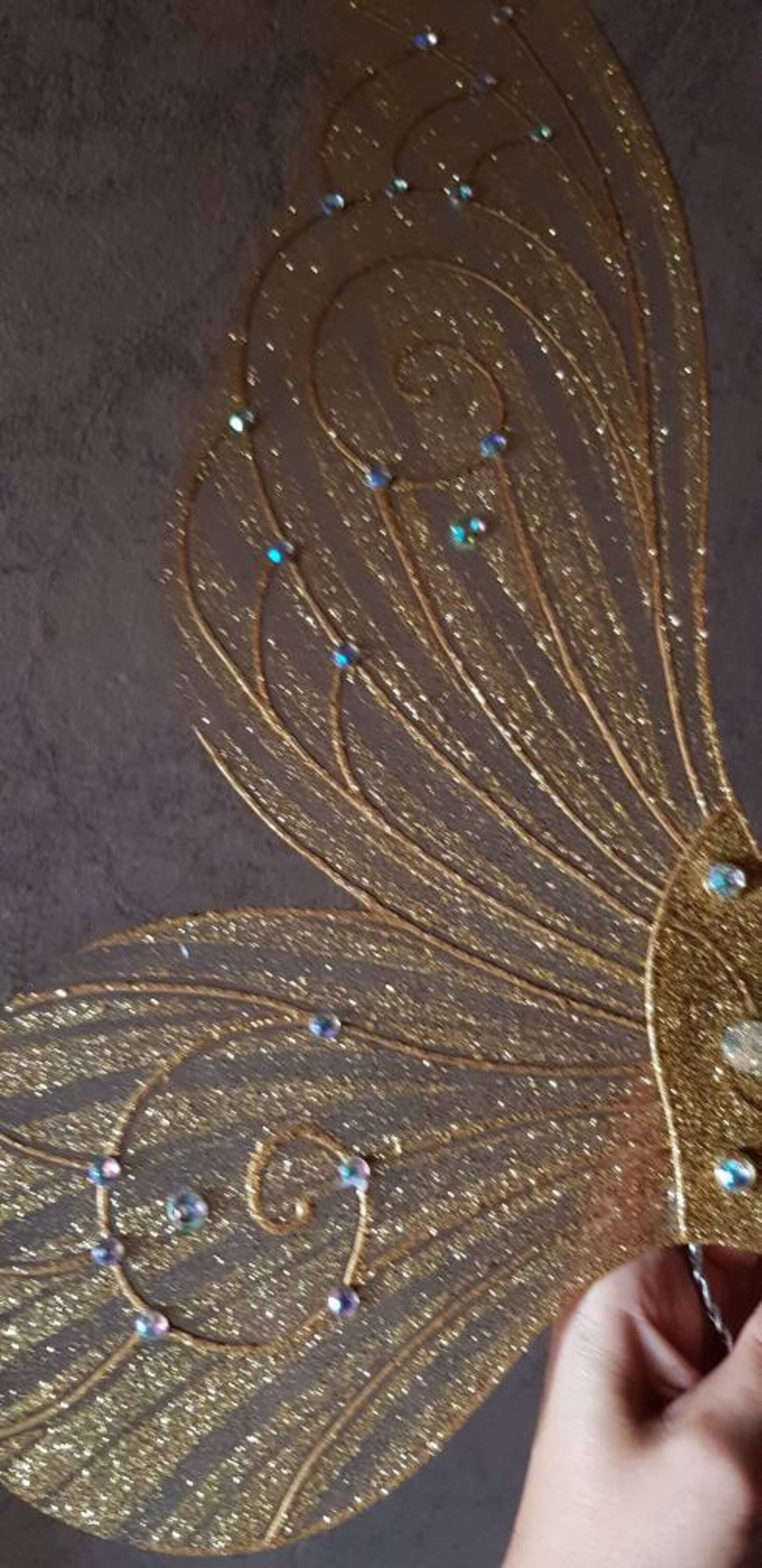 Gold Shimmery Butterfly Wings With Lots of Rhinestones Fairy - Etsy