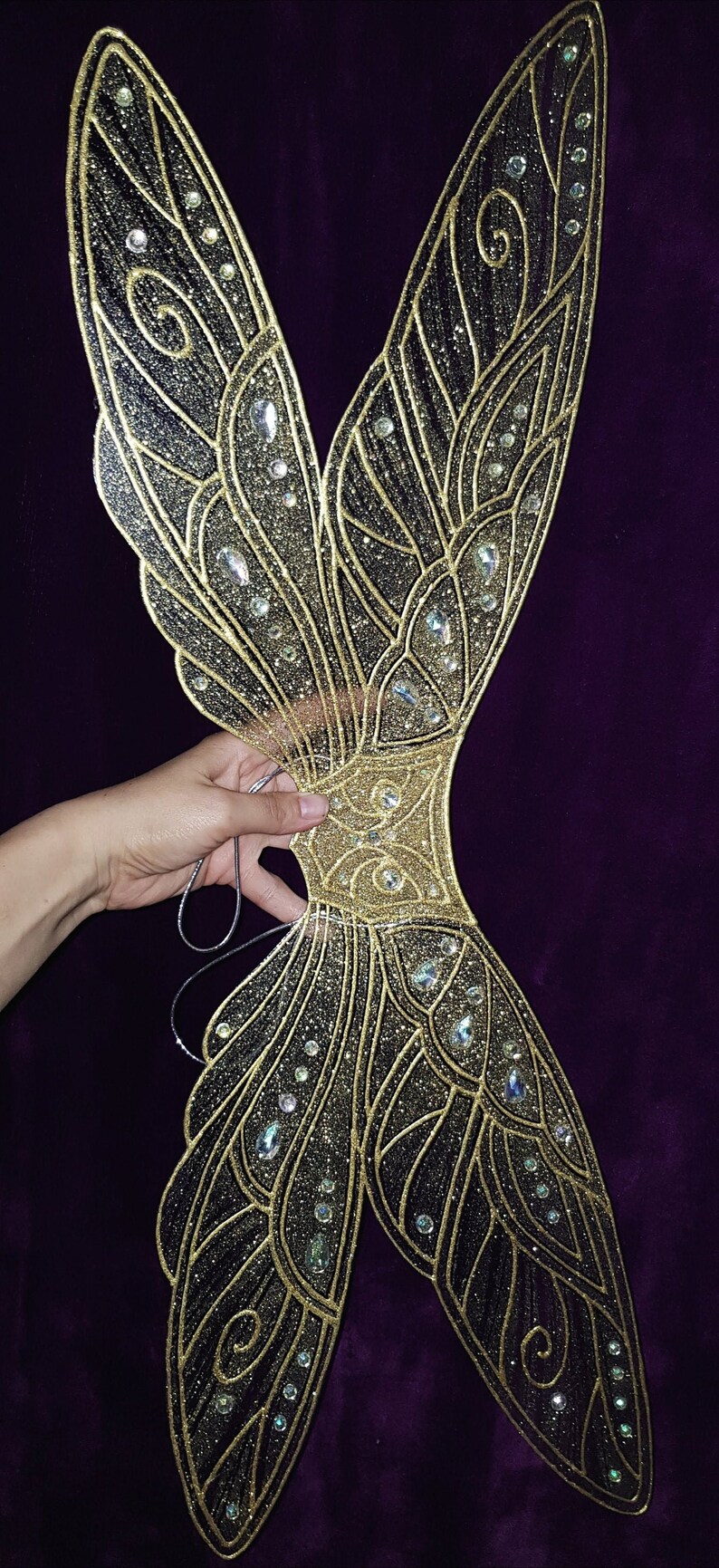 Golden Dragonfly Wings With Beautiful Rhinestones for a - Etsy