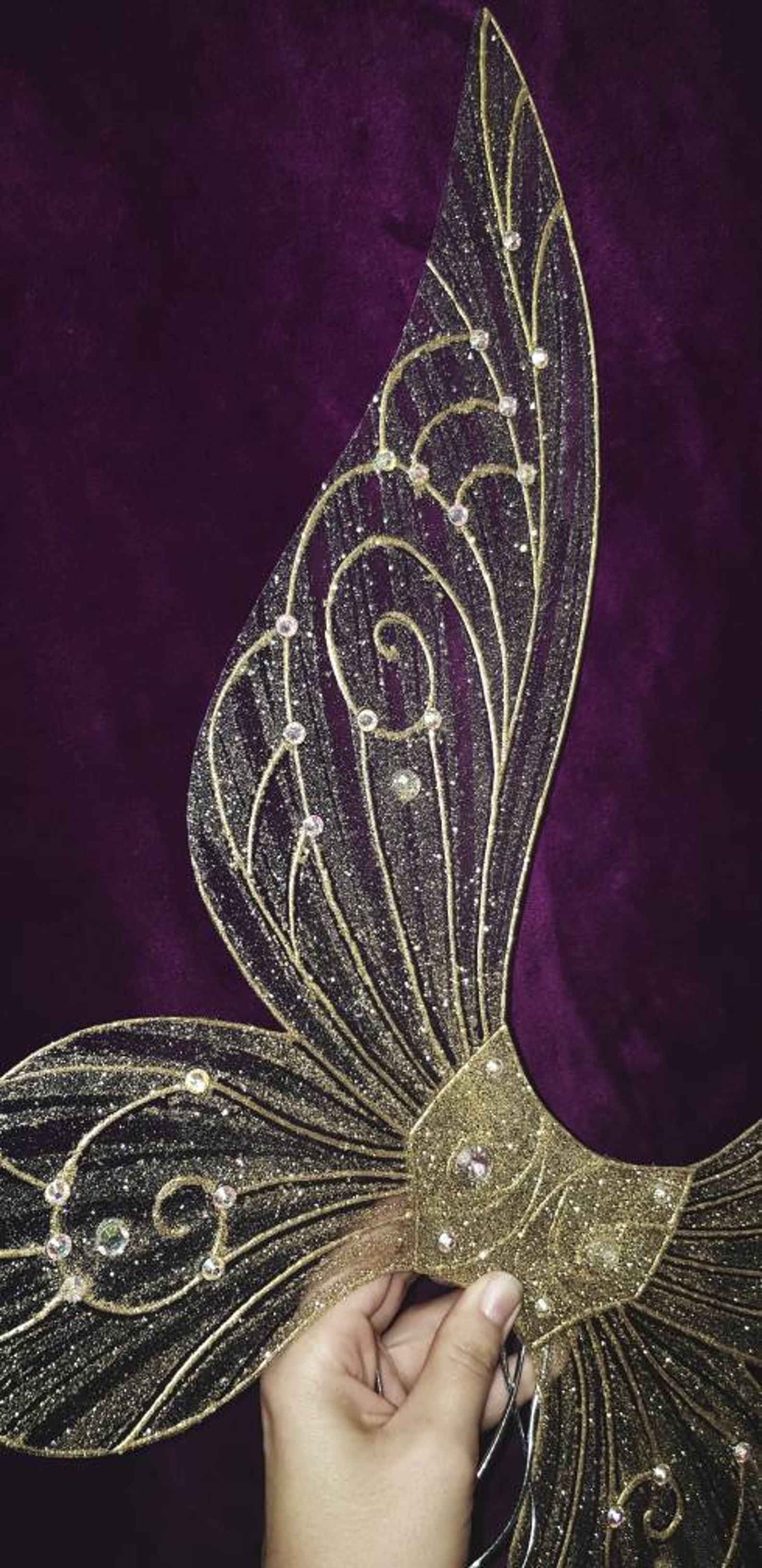 Gold Shimmery Butterfly Wings With Lots of Rhinestones Fairy - Etsy