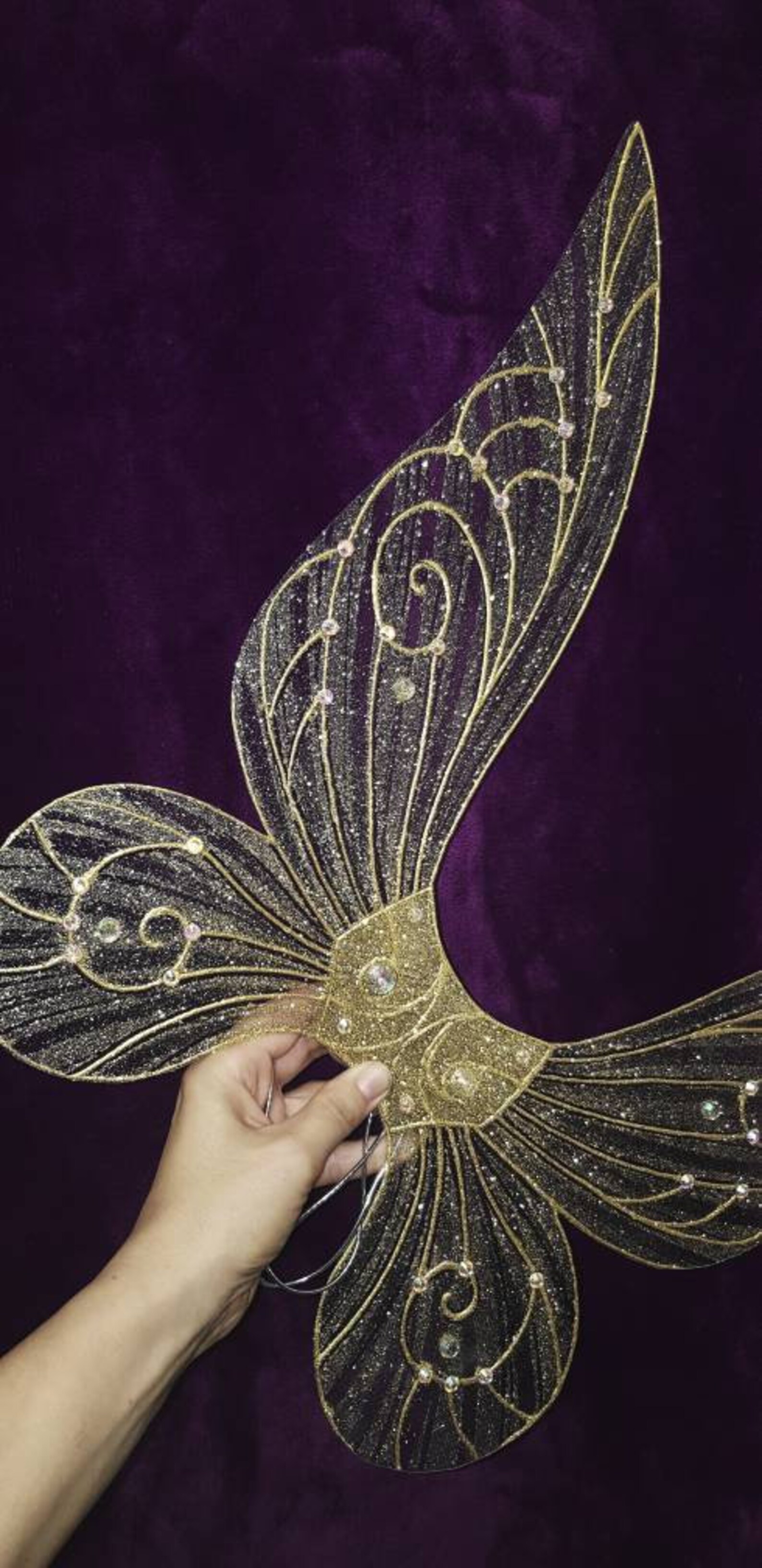 Gold Shimmery Butterfly Wings With Lots of Rhinestones Fairy - Etsy