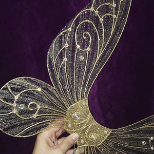 Gold Shimmery Butterfly Wings With Lots of Rhinestones Fairy - Etsy