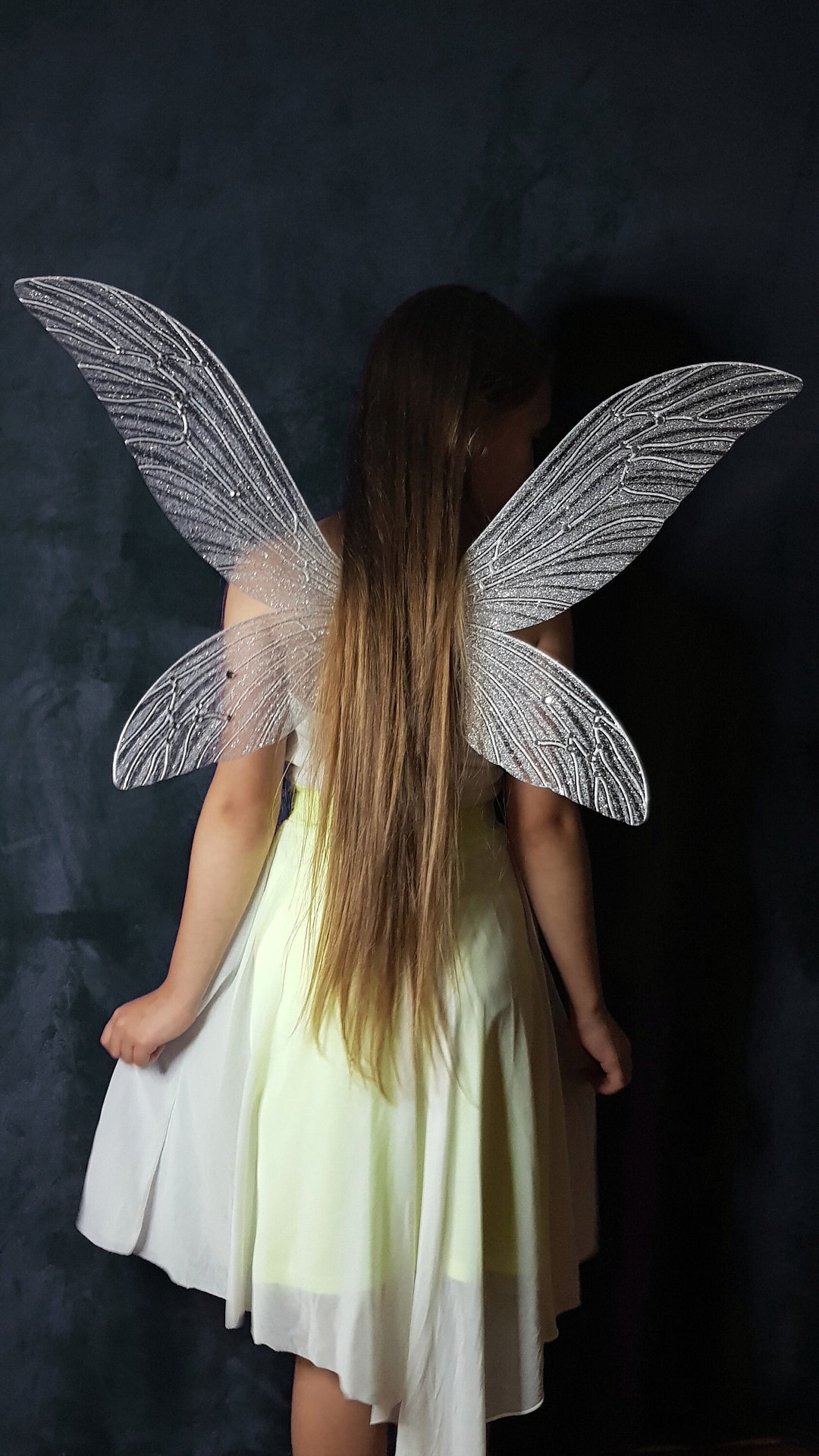 White Shimmery Butterfly Wings With Lots of Rhinestones Fairy - Etsy