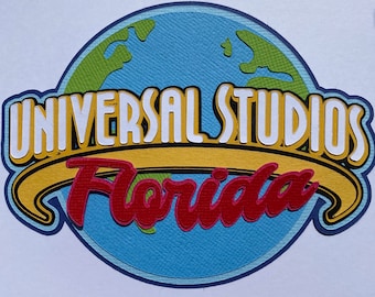 UNIVERSAL STUDIOS Florida Die Cut Title Scrapbook Page Paper Piece ...