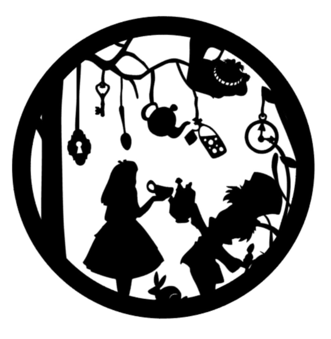 SVG Digital Download Circular Alice in Wonderland .svg File for Shadow ...