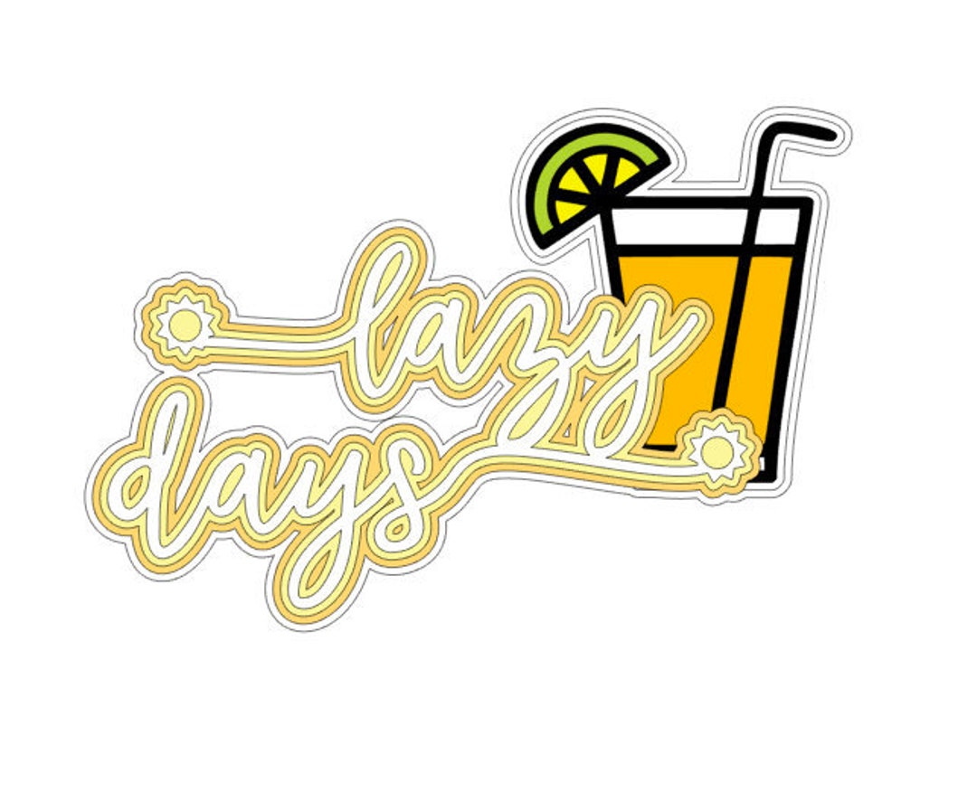 Lazy Days and Cocktail Scrapbook Page Title Bundle Cut Files Svg and ...