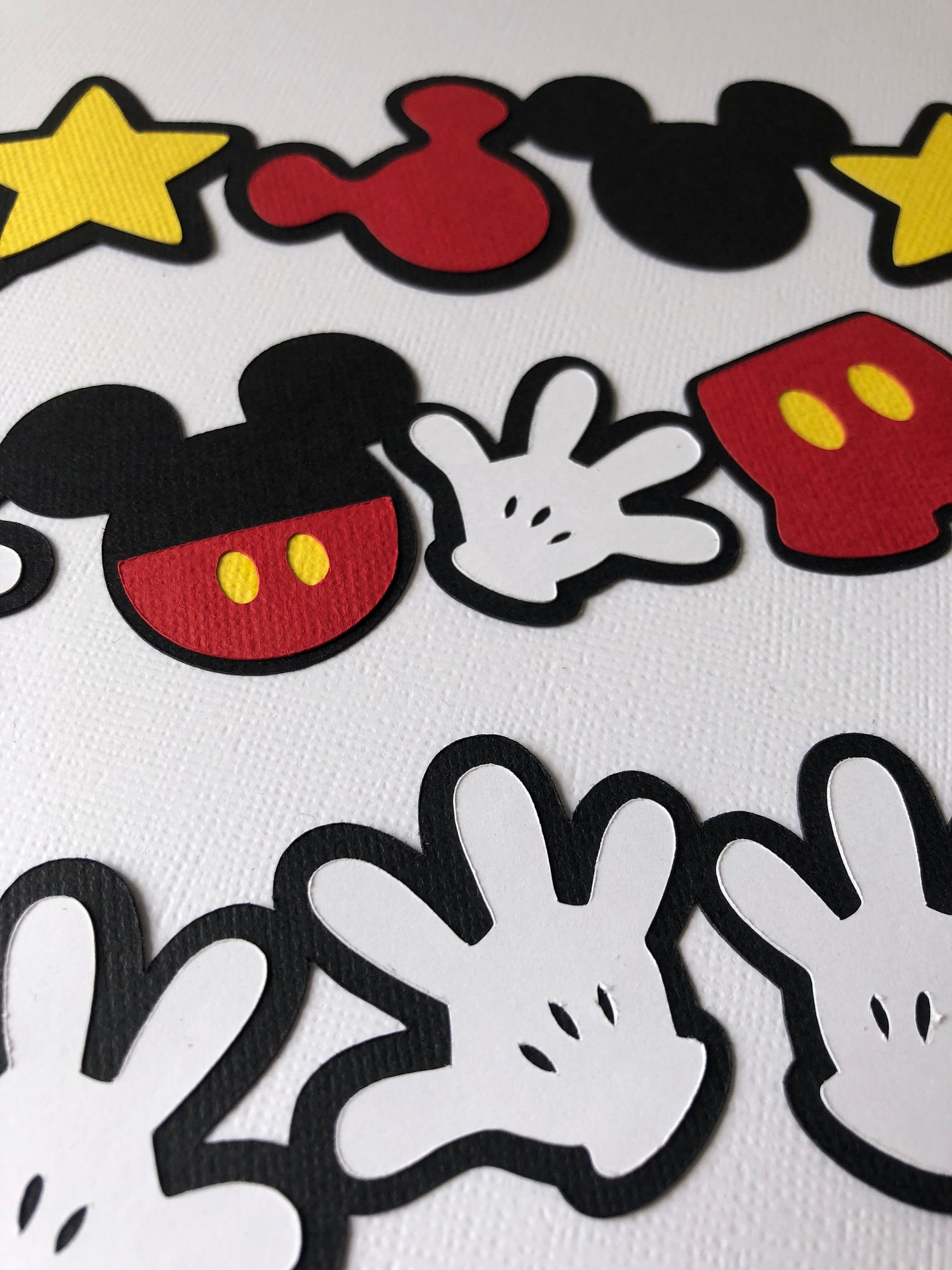 Mickey Ears and Hands Die Cut Borders x 6 strips 2 of each | Etsy