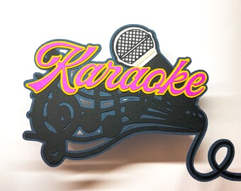 KARAOKE SUPERSTAR TITLE Girl Music Paper Piecing 3D Die Cut for Premade ...