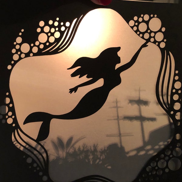 Mermaid Shadow Box Template - Etsy