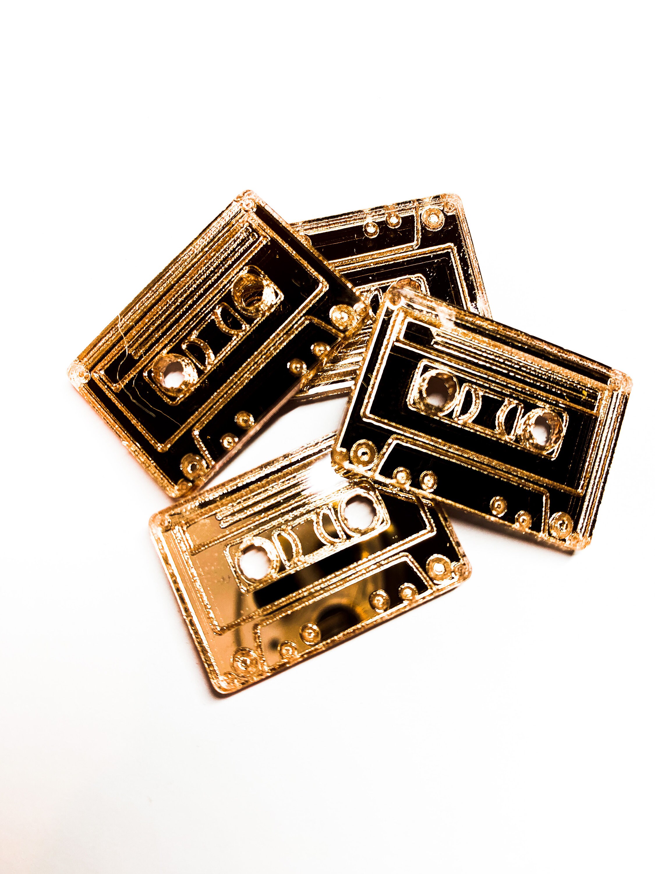 Rose Gold Coloured Acrylic Cassette Tapes Scrapbook - Etsy