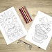 PRINTABLE COLOURING PAGES 30 Hand Drawn Tattoo and - Etsy