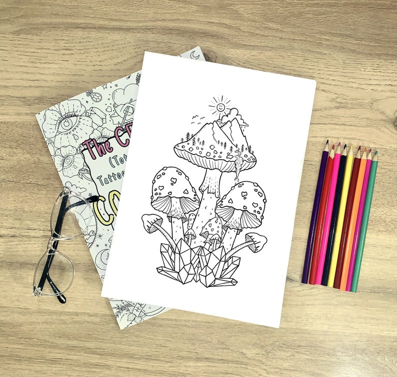 PRINTABLE COLOURING PAGES 30 Hand Drawn Tattoo and Illustration ...