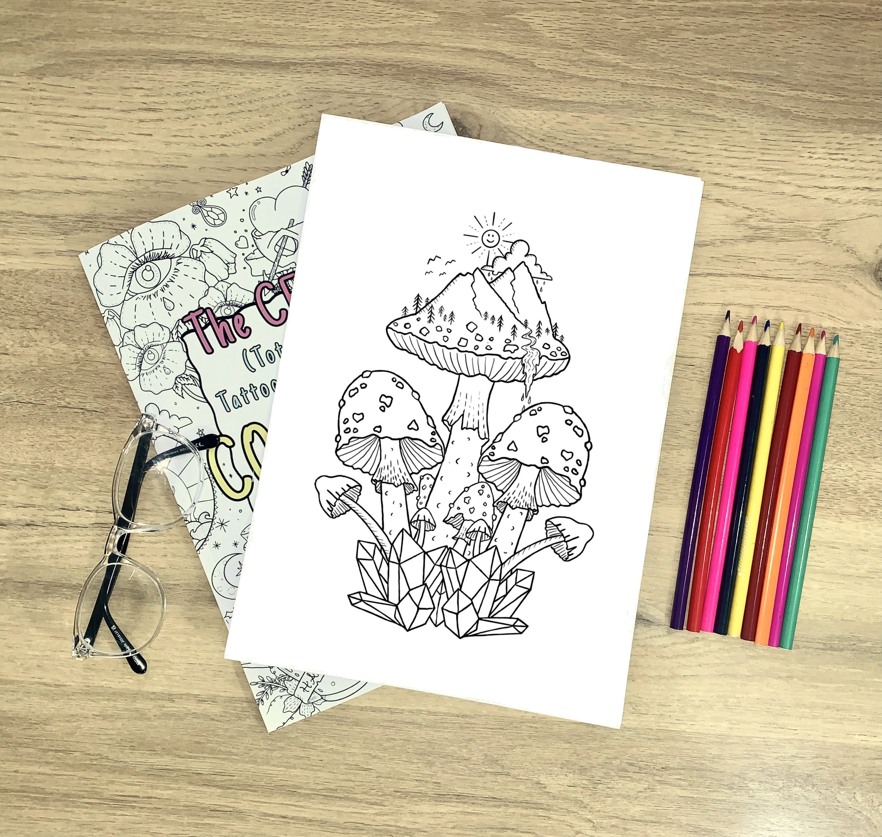 PRINTABLE COLOURING PAGES 30 Hand Drawn Tattoo and - Etsy