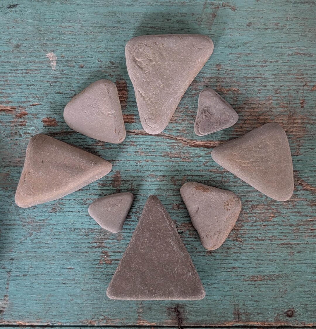 Lake Erie Triangle Shaped Beach Stones - Set of 8 - Etsy