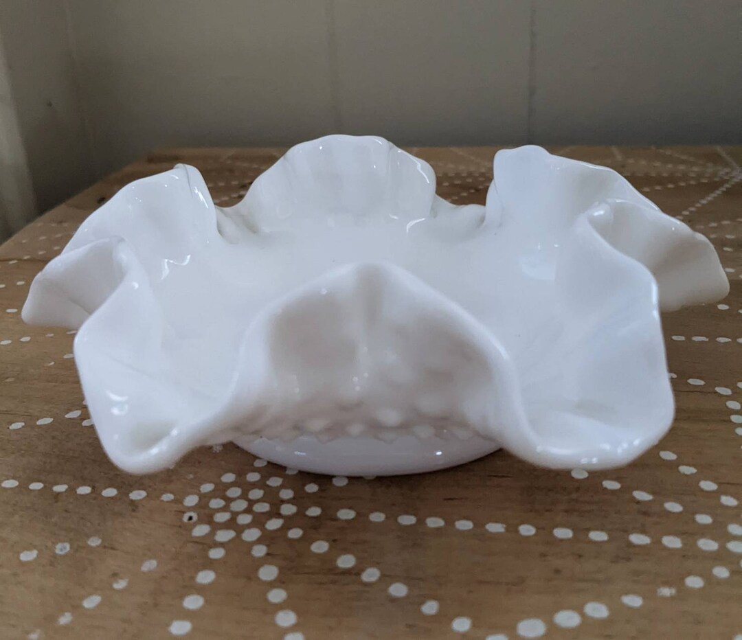 Vintage Fenton Hobnail Ruffle Candy Dish, Catchall Dish - Etsy