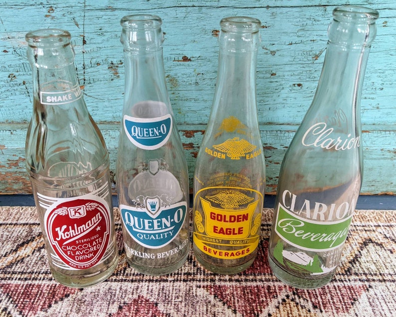 Vintage 7 Oz. Beverage Bottles 1950's Queen-o Kohlmann - Etsy