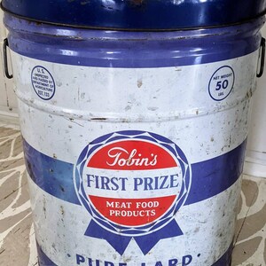 Vintage Tobin's Pure Lard Tin: 1950s First Prize Meat Container - Etsy