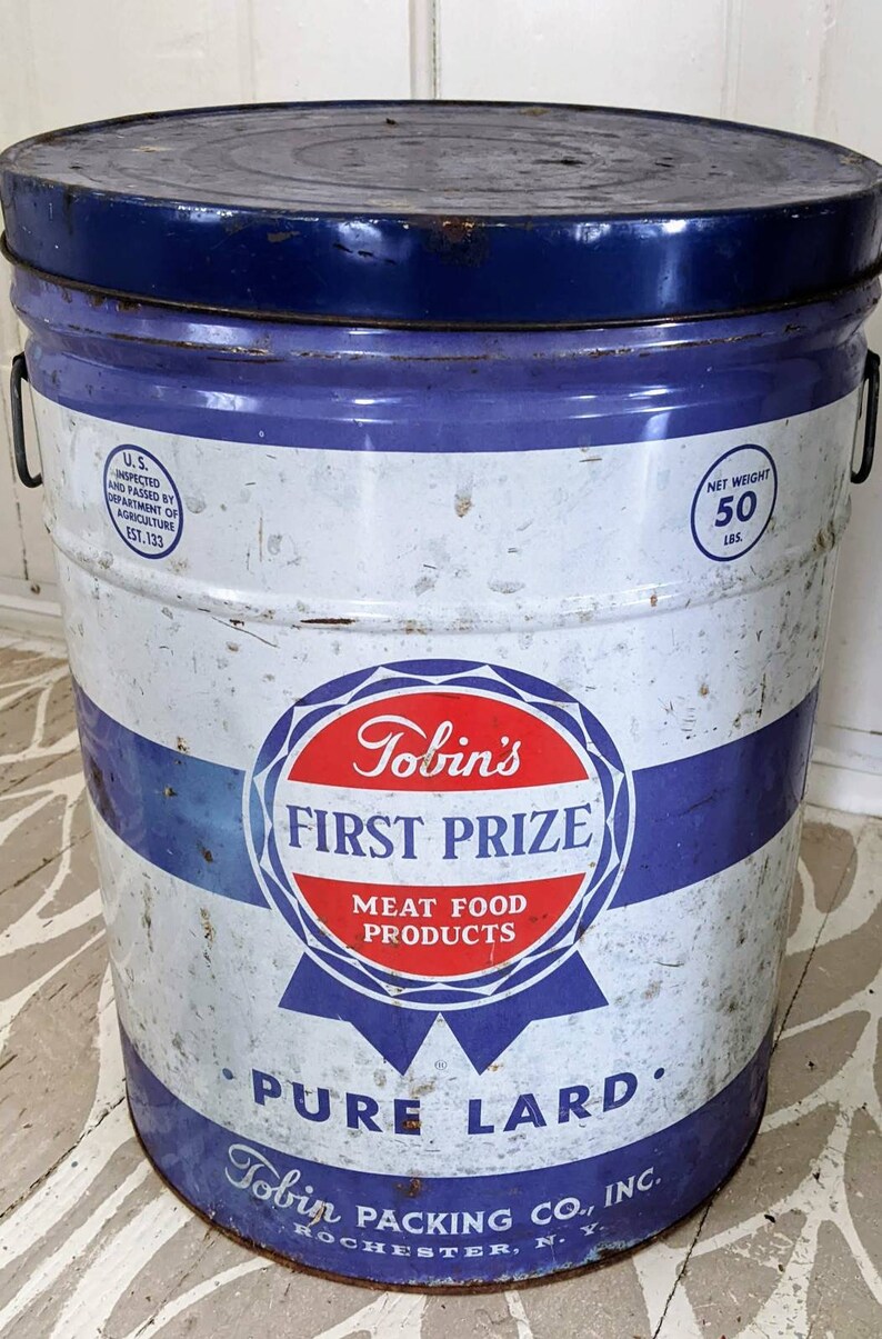 Vintage Tobin's Pure Lard Tin: 1950s First Prize Meat Container - Etsy