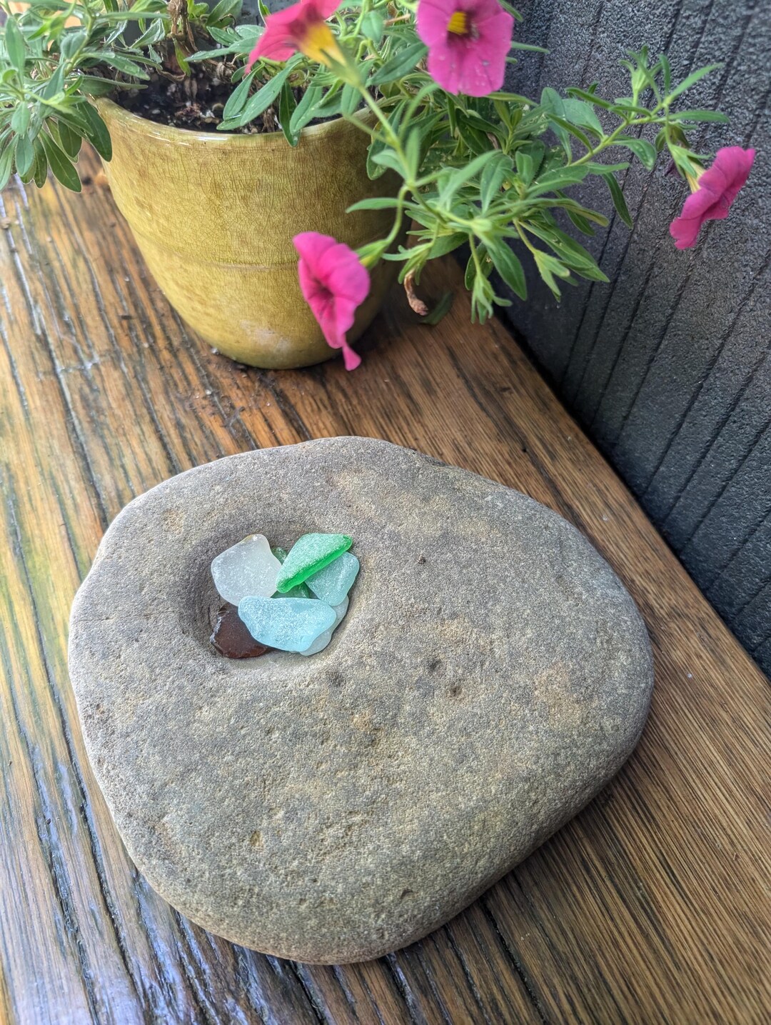 Omarolluk Omar Stone Lake Erie Omar With Beach Glass Pieces One-of-a ...