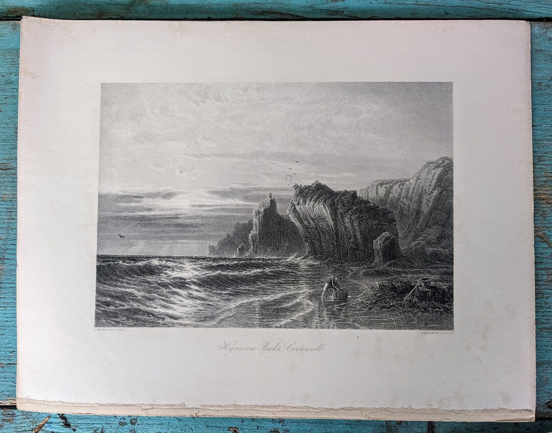 1870's Steel Engraving - Kynance Rocks, Cornwall by J. Mogford - Etsy