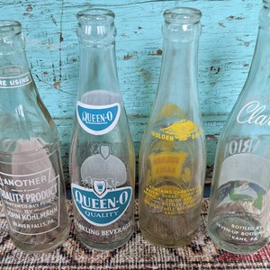 Vintage 7 Oz. Beverage Bottles 1950's Queen-o Kohlmann Golden Eagle ...