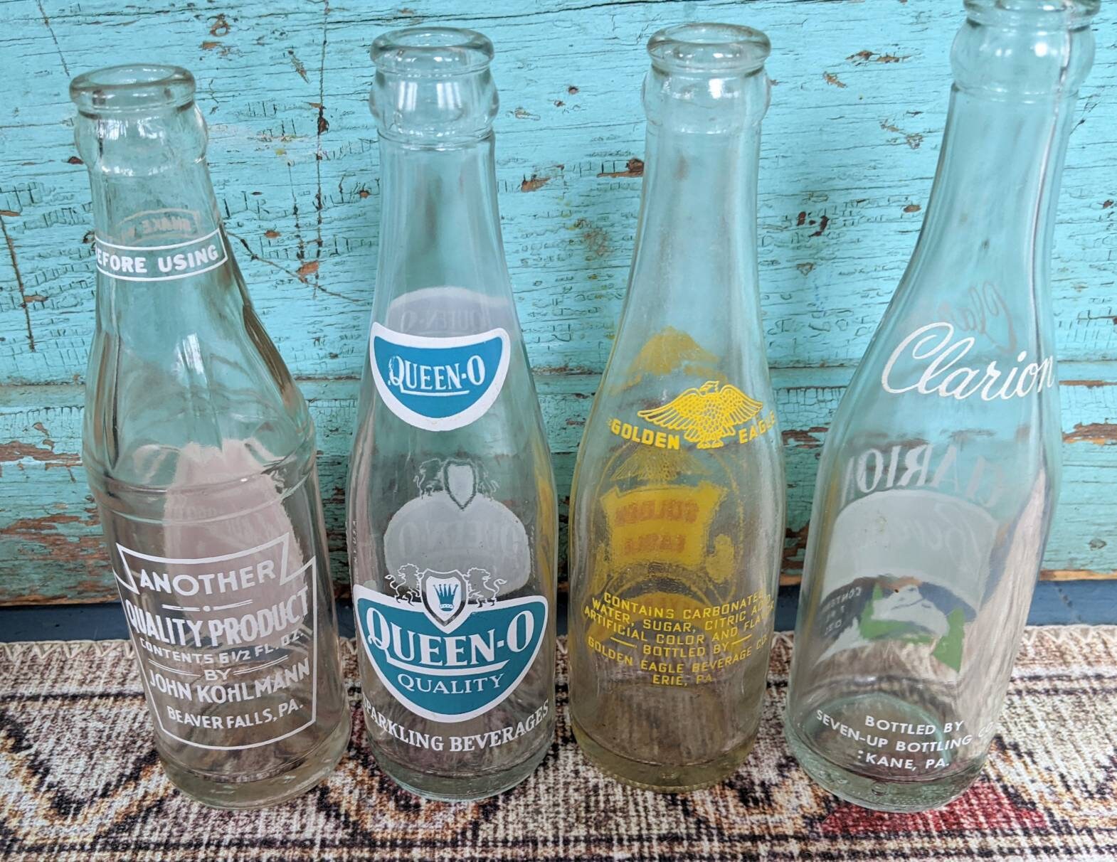 Vintage 7 Oz. Beverage Bottles 1950's Queen-o Kohlmann - Etsy