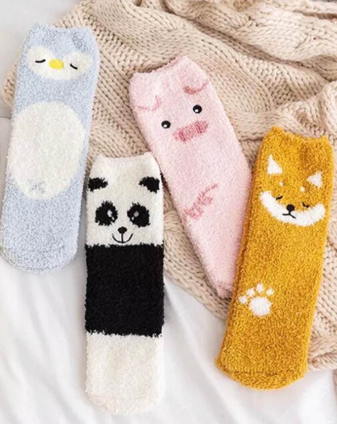 Fluffy Animal Socks - Etsy UK