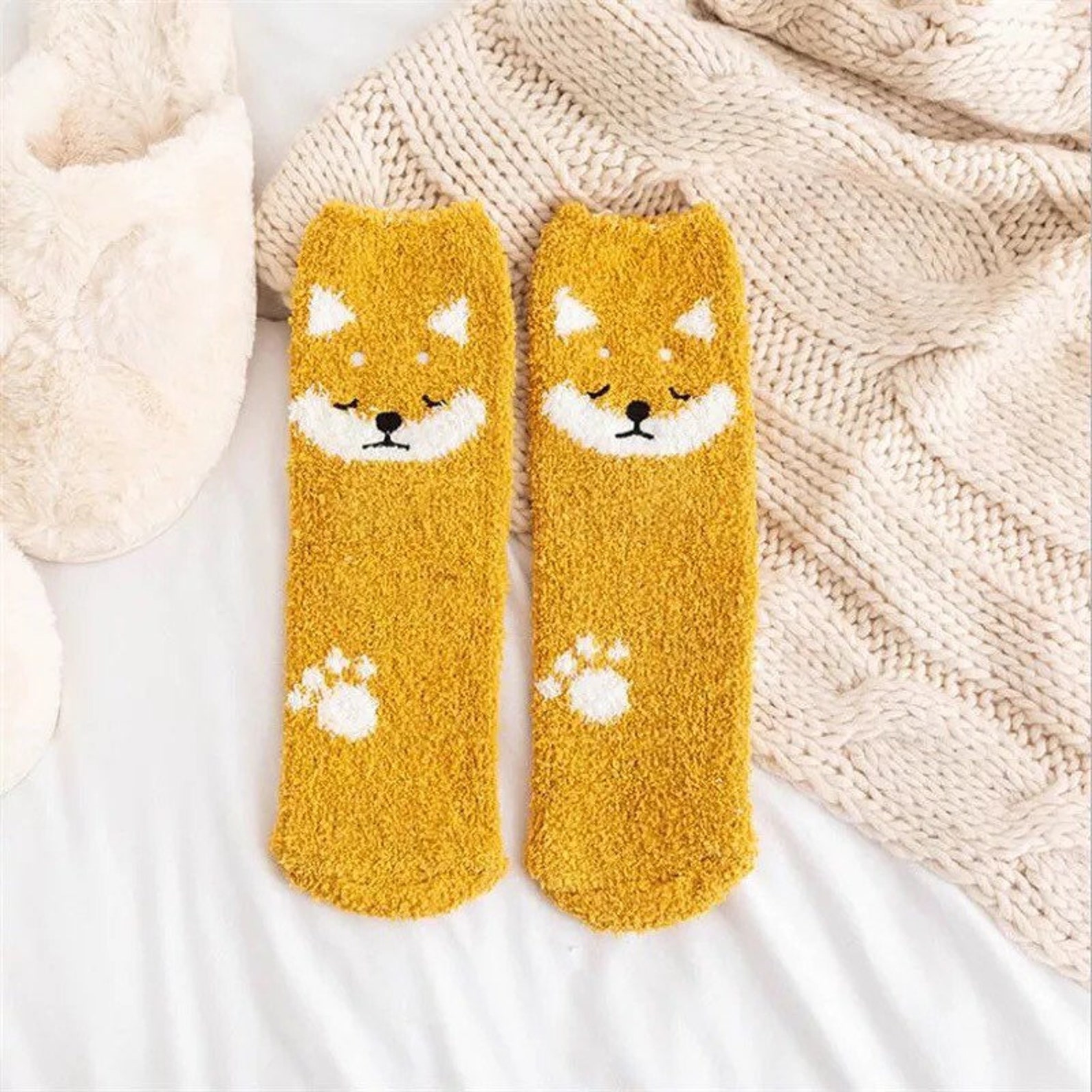 Fluffy Animal Socks - Etsy UK