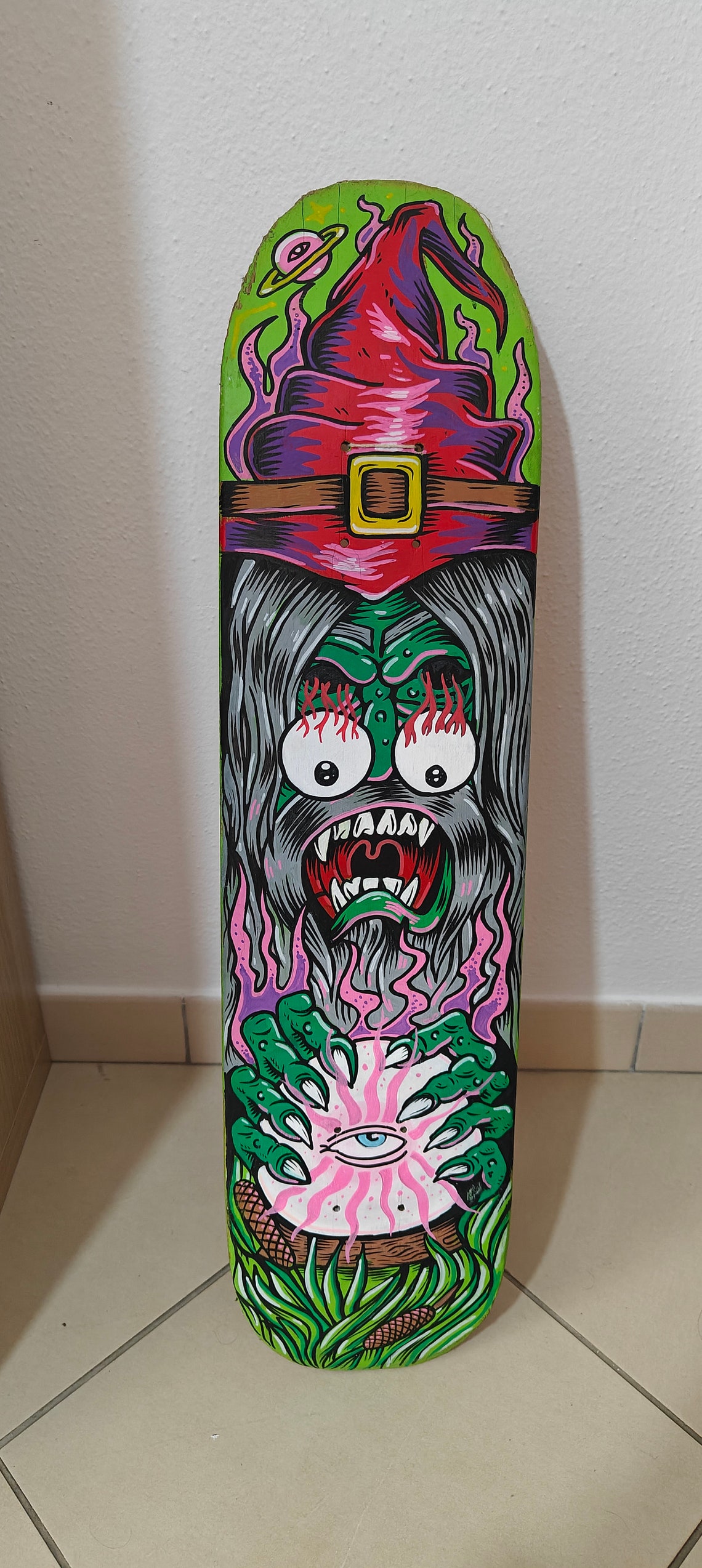 The Wizard - Hand Painted Skateboard Deck - Etsy