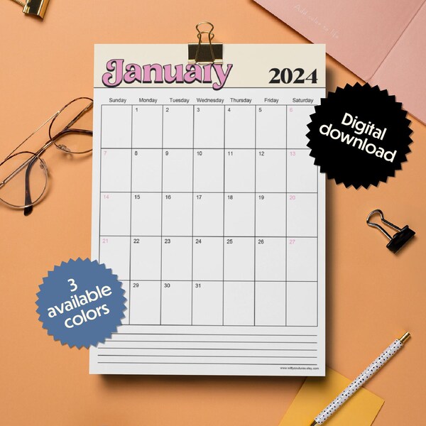 Retro Calendar - Etsy