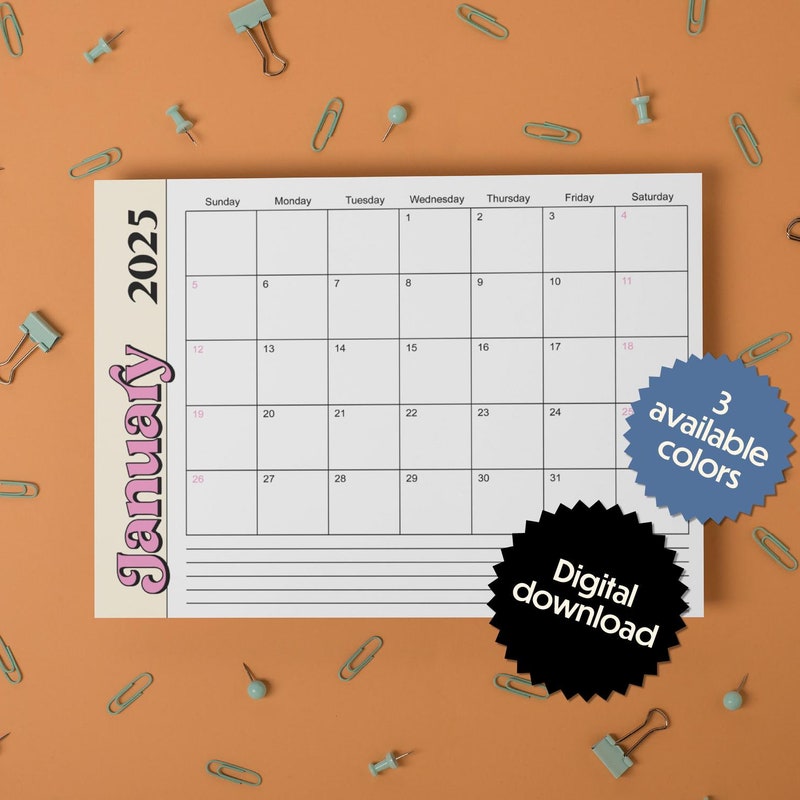 Retro Calendar - Etsy