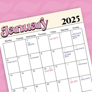 2025 Monthly Calendar Printable Download Portrait Calendar 2025 Planner ...