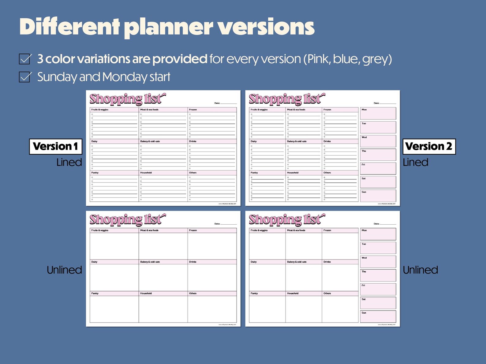 Weekly Grocery List Printable Template for Shopping List Template ...