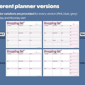 Weekly Grocery List Printable Template for Shopping List Template ...