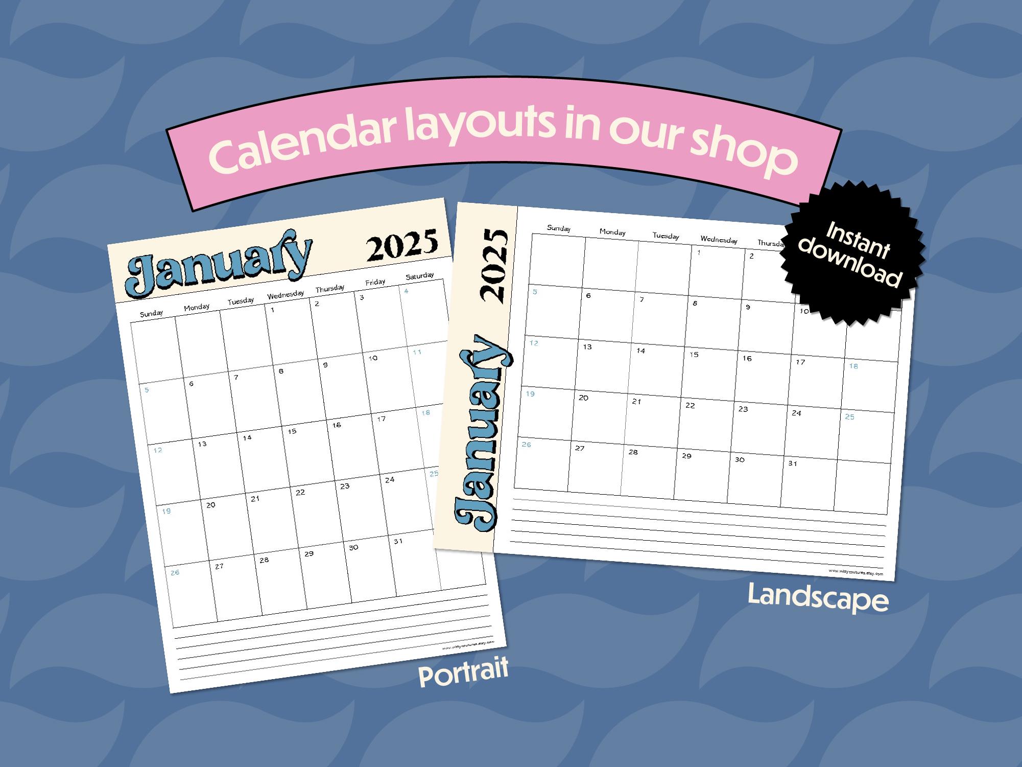 2025 Monthly Calendar Printable Download Portrait Calendar 2025 Planner ...