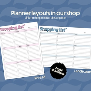 Weekly Grocery List Printable Template for Shopping List Template ...