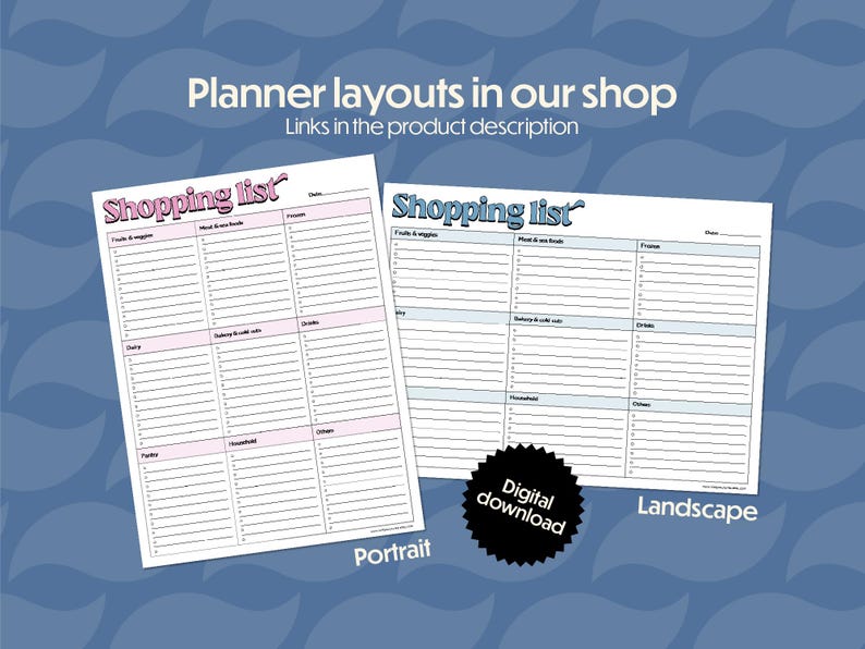 Weekly Grocery List Printable Template for Shopping List Template ...